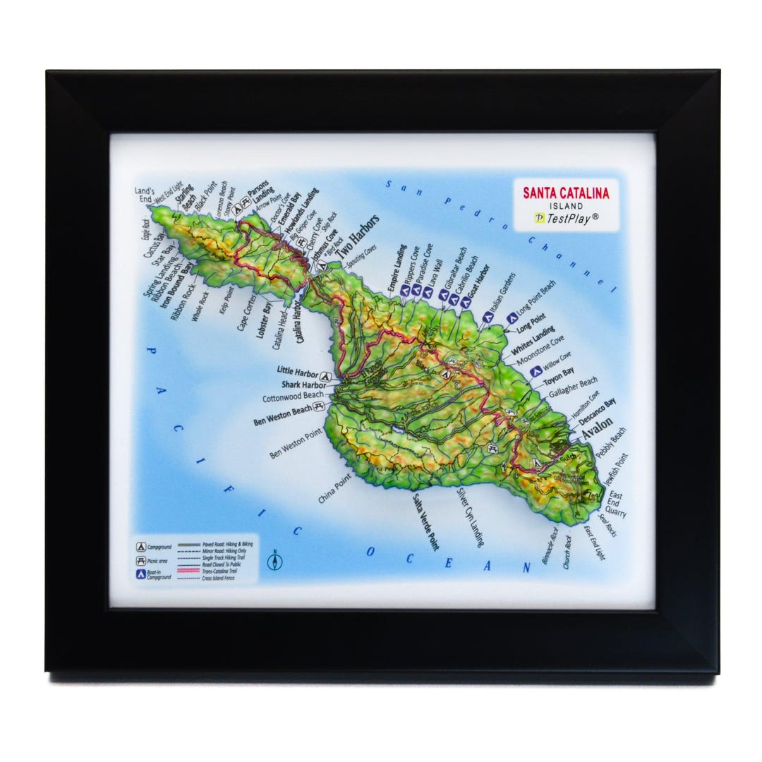 Santa Catalina Island 3D Raised Relief Map - Etsy