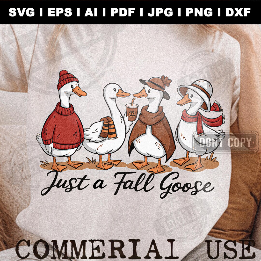 Fall Goose PNG, Cozy Autumn Animal Design (digital Download) - Etsy