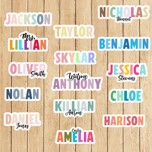 Name Stickers - Etsy