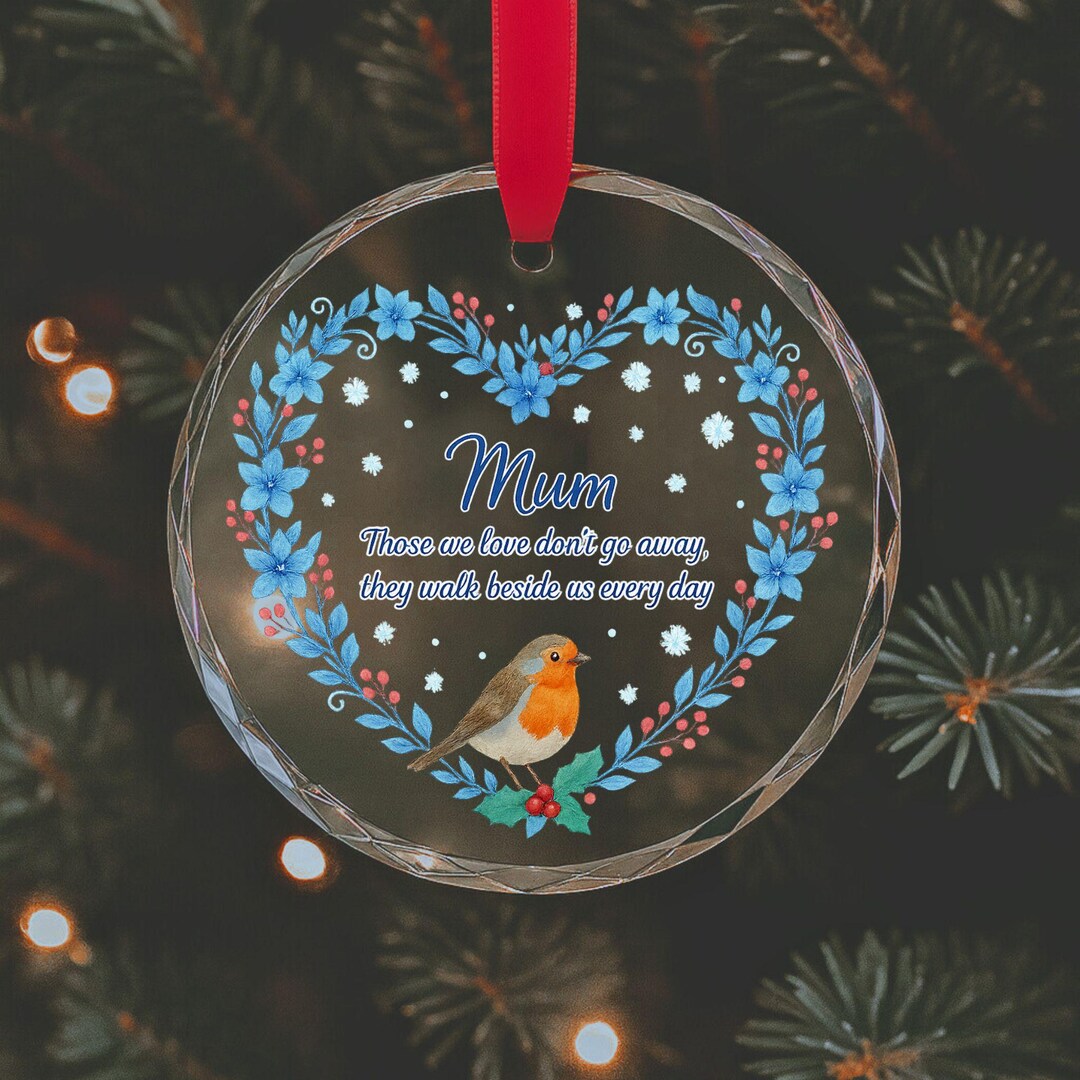 Personalized Robin Memorial Gift, Robin Memorial Glass Ornament, in ...