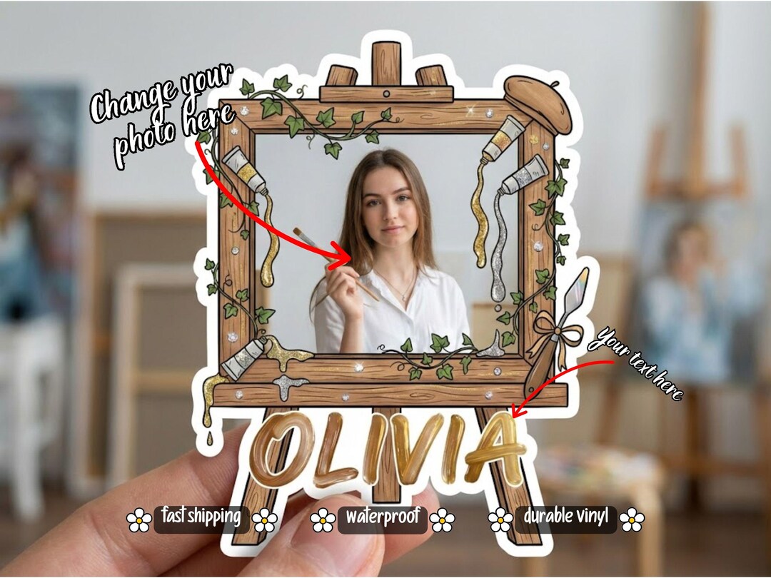 Custom Artist Photo Sticker, Personalized Painter Gift, Art Teacher ...