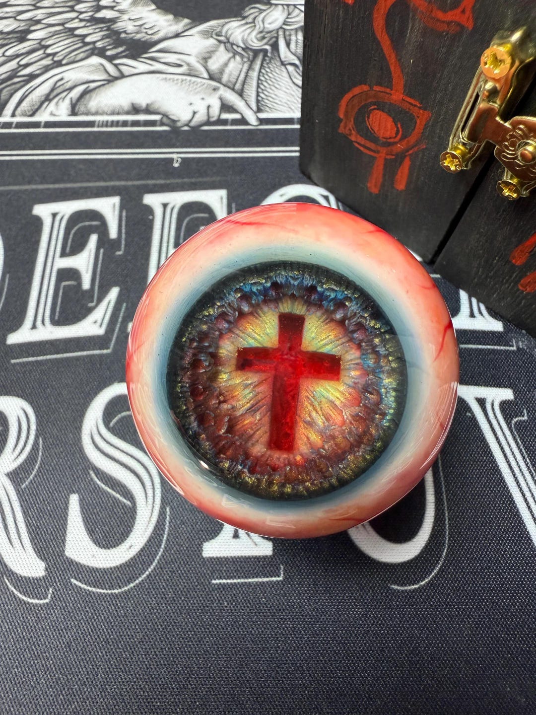 Iris Abyss Stigma Gehenna Cross Eye Pendant · Gothic Stained Glass ...