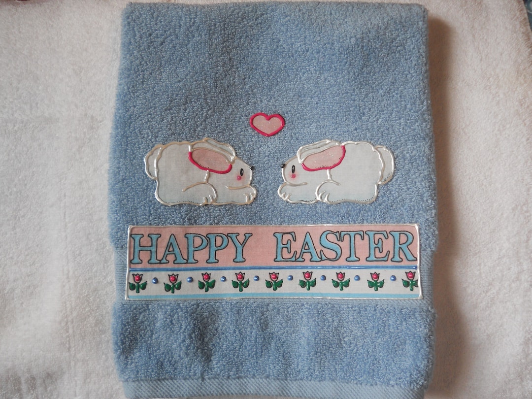 Easter Towel, Appliqued Easter Bathroom Towel, Easter Kitchen Towel ...