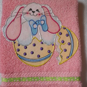 Easter Hand Towel, Appliqued Easter Bathroom Towel, Appliqued Easter ...