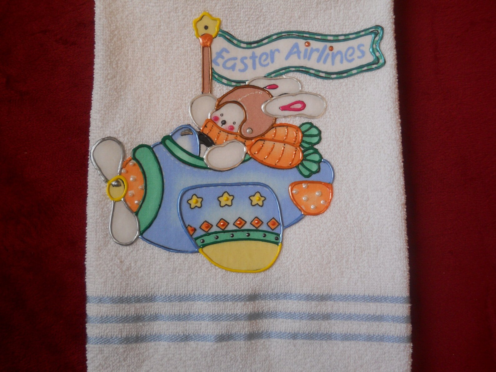 Easter Hand Towel, Easter Appliqued Bathroom Towel, Easter Kitchen ...