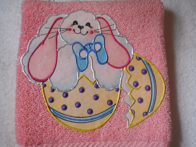 Easter Hand Towel, Appliqued Easter Bathroom Towel, Appliqued Easter ...