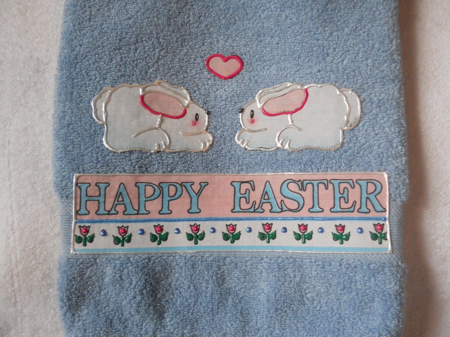 Easter Towel Appliqued Easter Bathroom Towel Easter Kitchen - Etsy