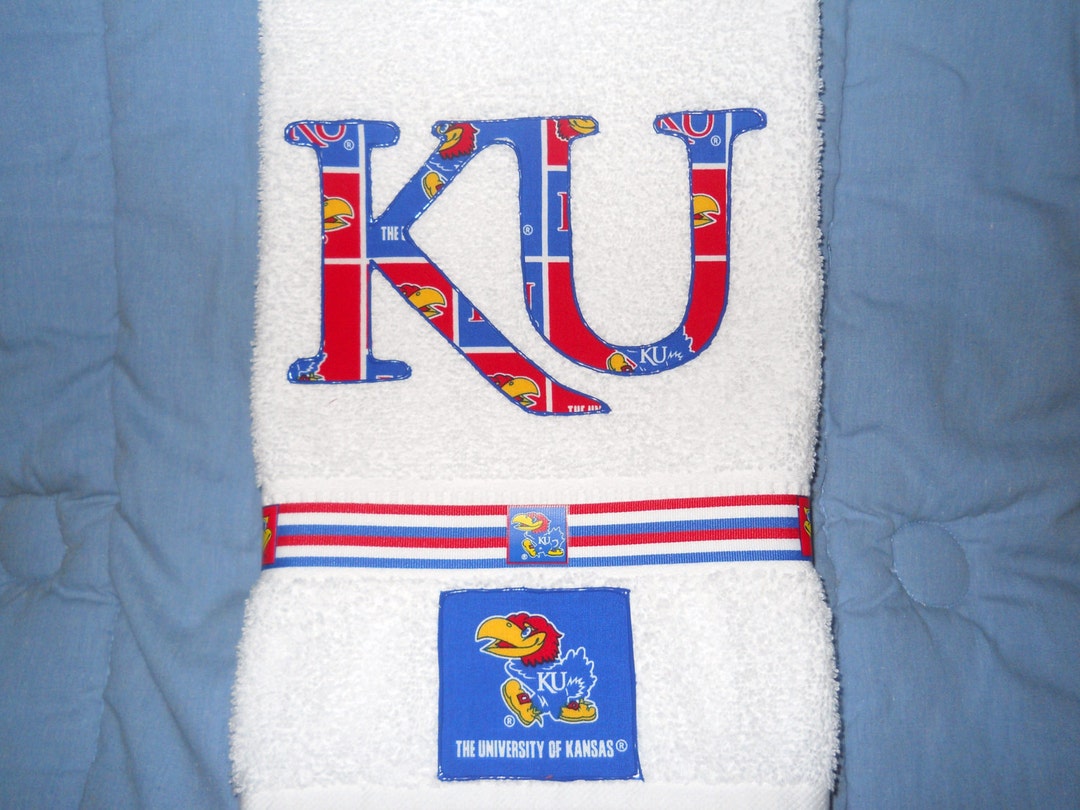 Univ of Kansas Towel, Jayhawks Bathroom Hand Towel, Appliqued Kitchen ...