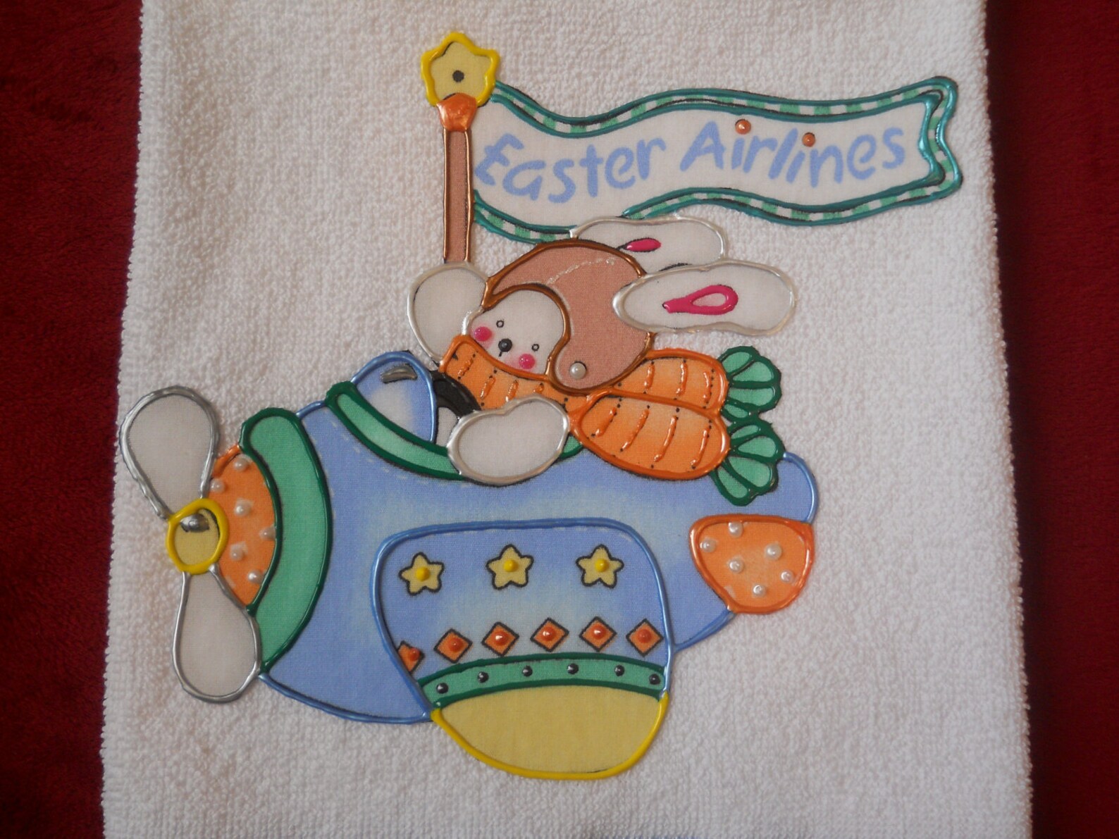 Easter Hand Towel, Easter Appliqued Bathroom Towel, Easter Kitchen ...