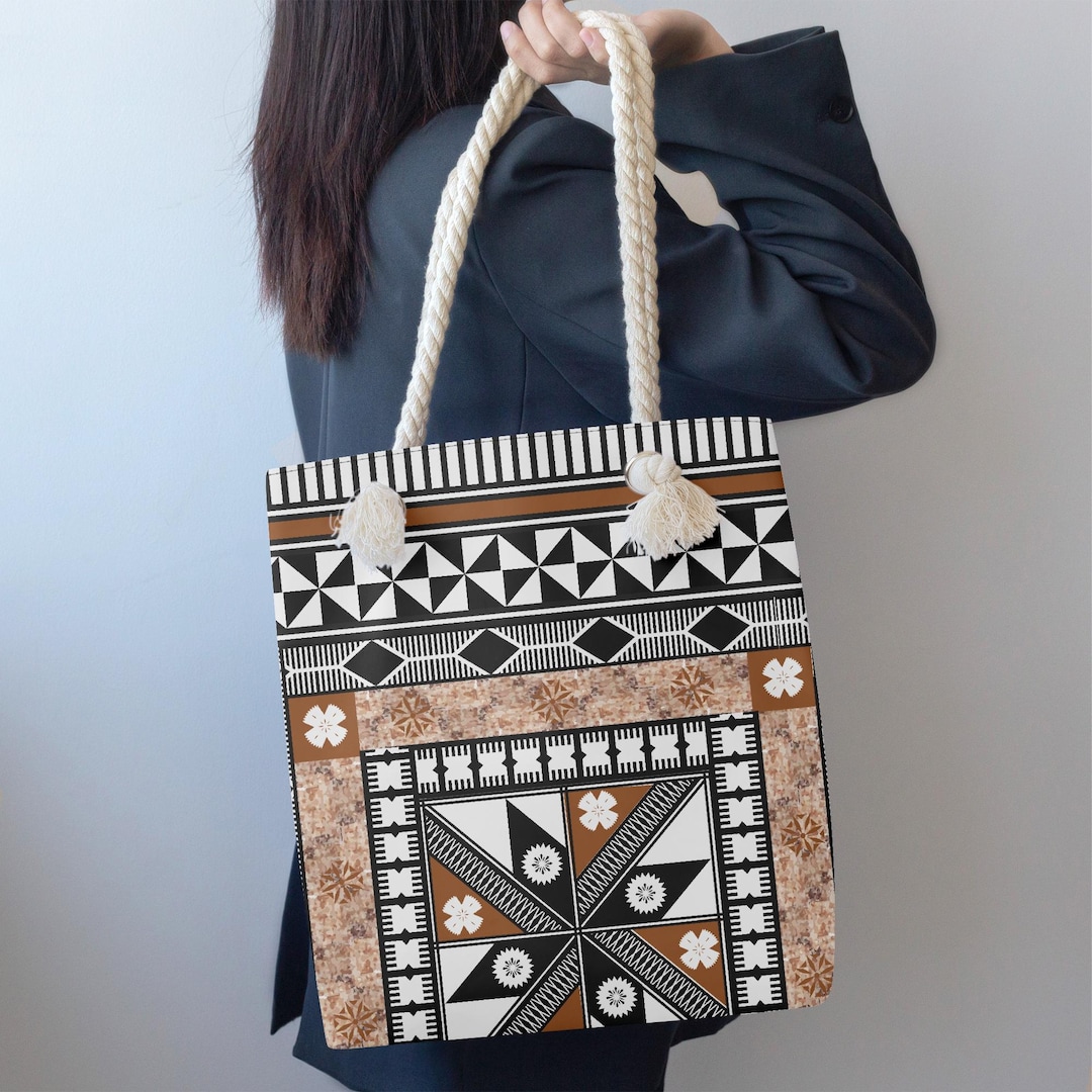 Fiji Masi 2 Fabric Tote Bags With Hemp Rope Handle - Etsy