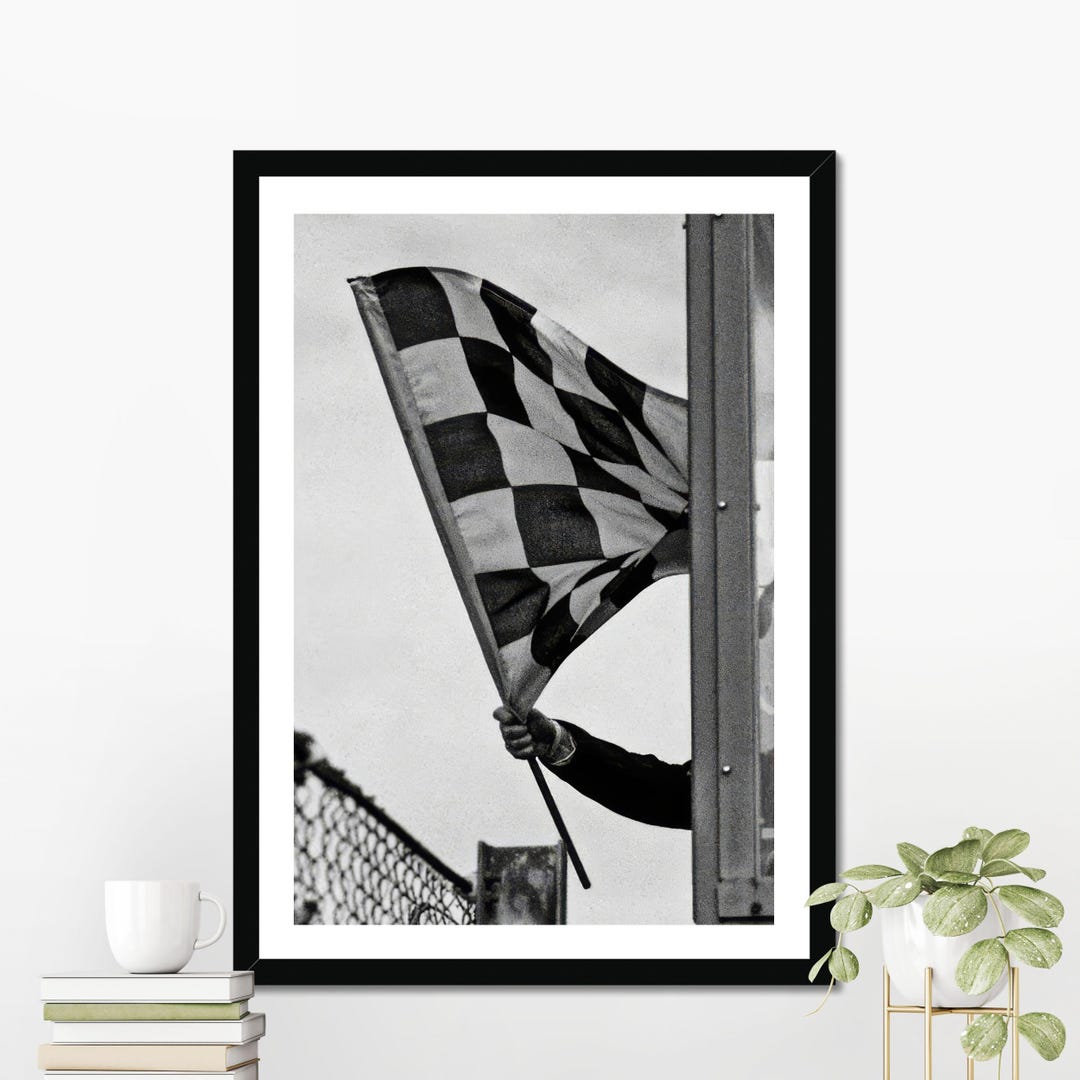 Vintage Formula 1 Chequered Flag Print, Formula 1 Poster, Vintage F1 ...