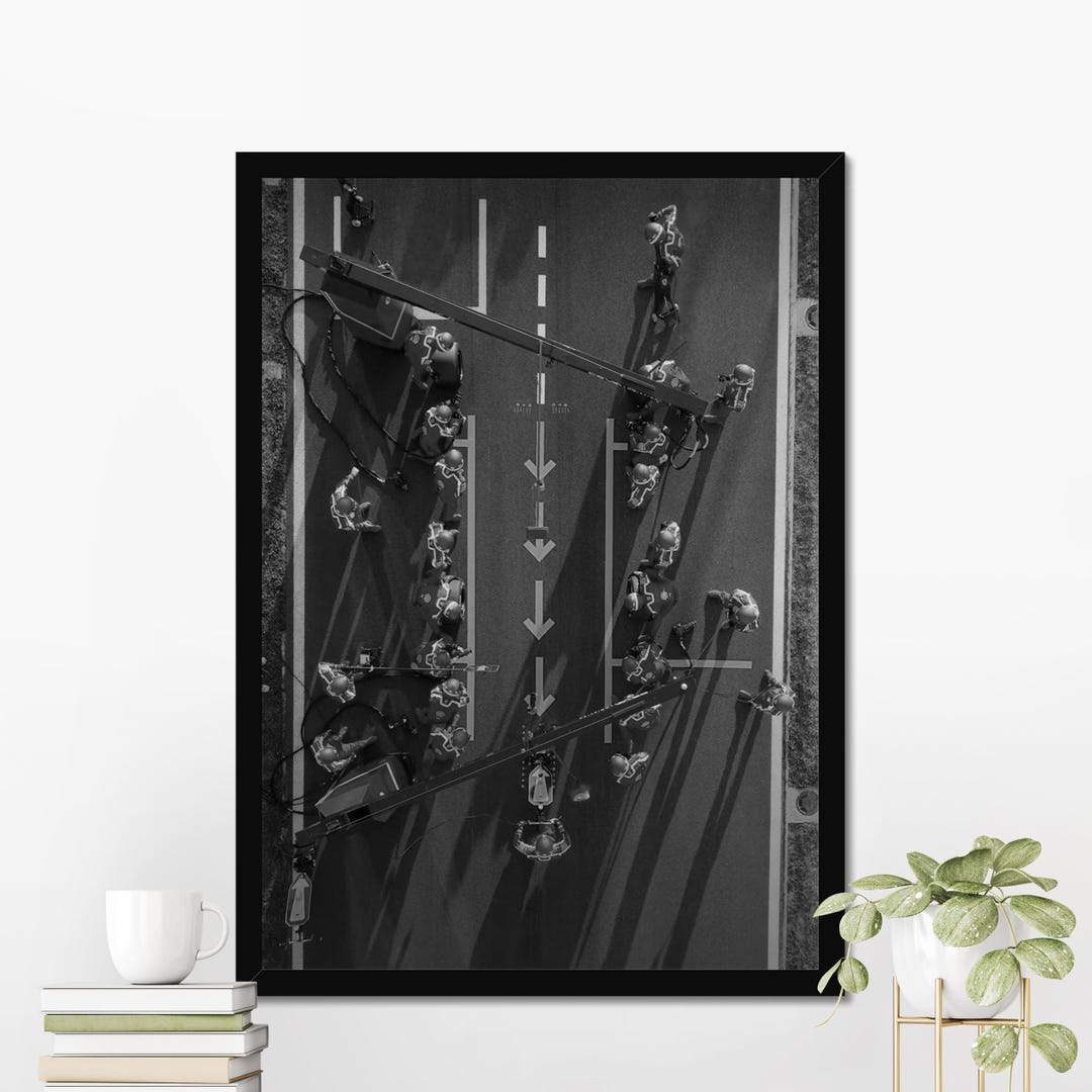 Vintage Aerial Pit Lane Ferrari Poster, Formula 1 Poster, Vintage F1 ...
