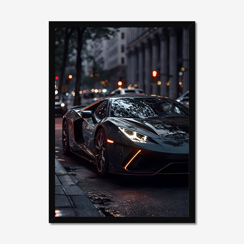 Lamborghini Artwork Car Poster, Sports Car Wall Art, Gift for Him, Wall ...