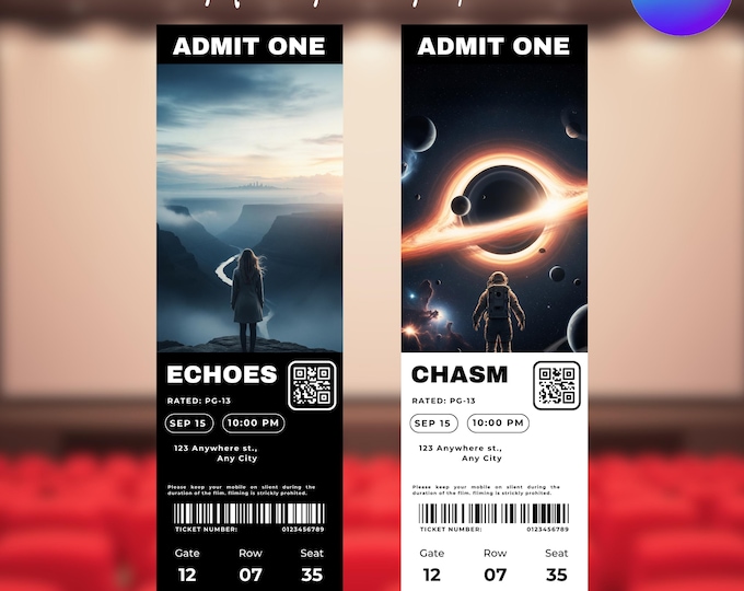 Sci-fi Movie Ticket Template, Surprise Ticket (canva Editable) - Etsy