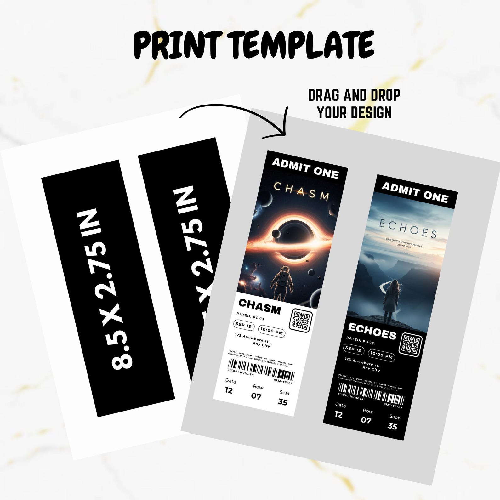 Sci-fi Movie Ticket Template, Surprise Ticket (canva Editable) - Etsy
