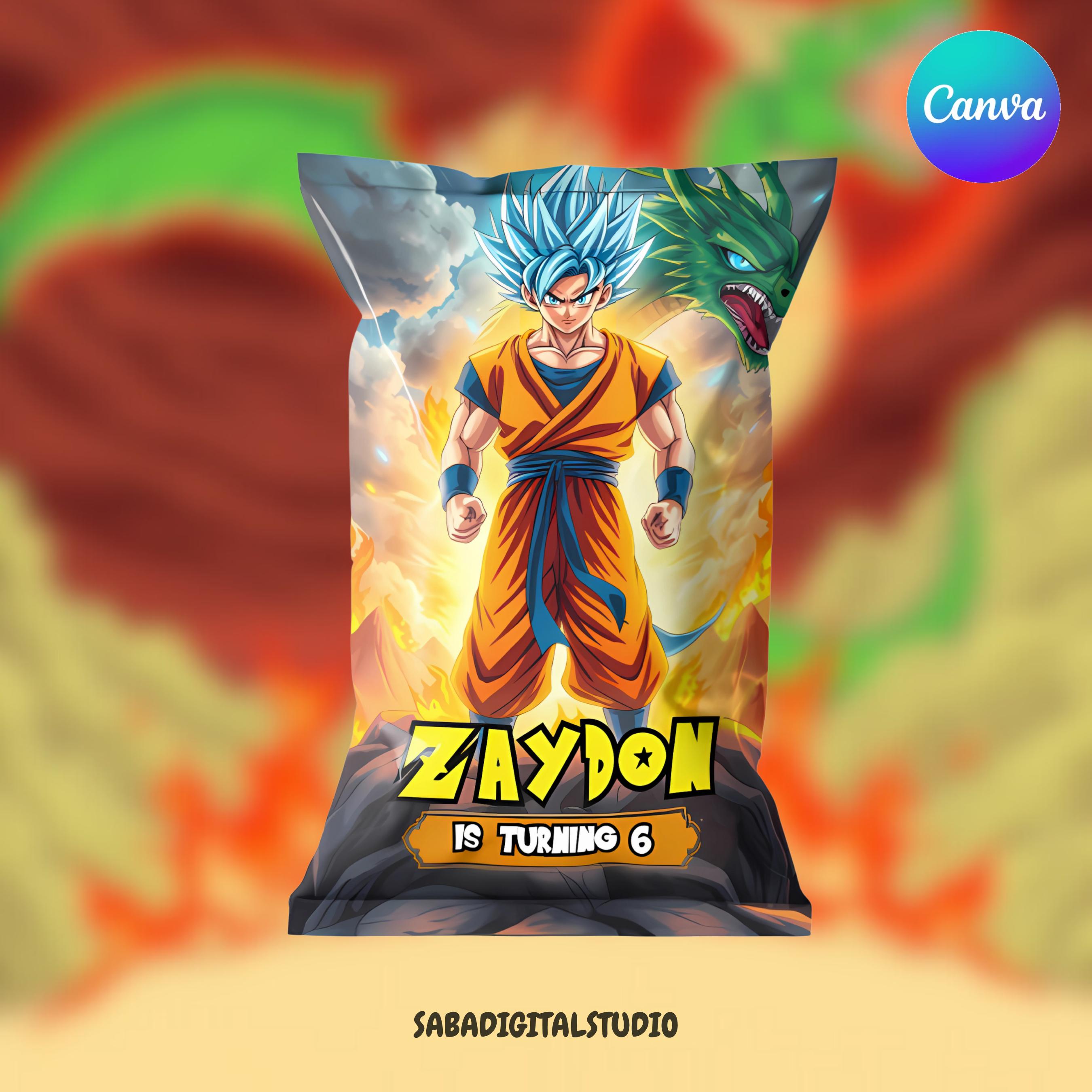 Dragon Ball Chip Bag, Dragon Ball Themed Party, Custom Chip Bags, Anime ...