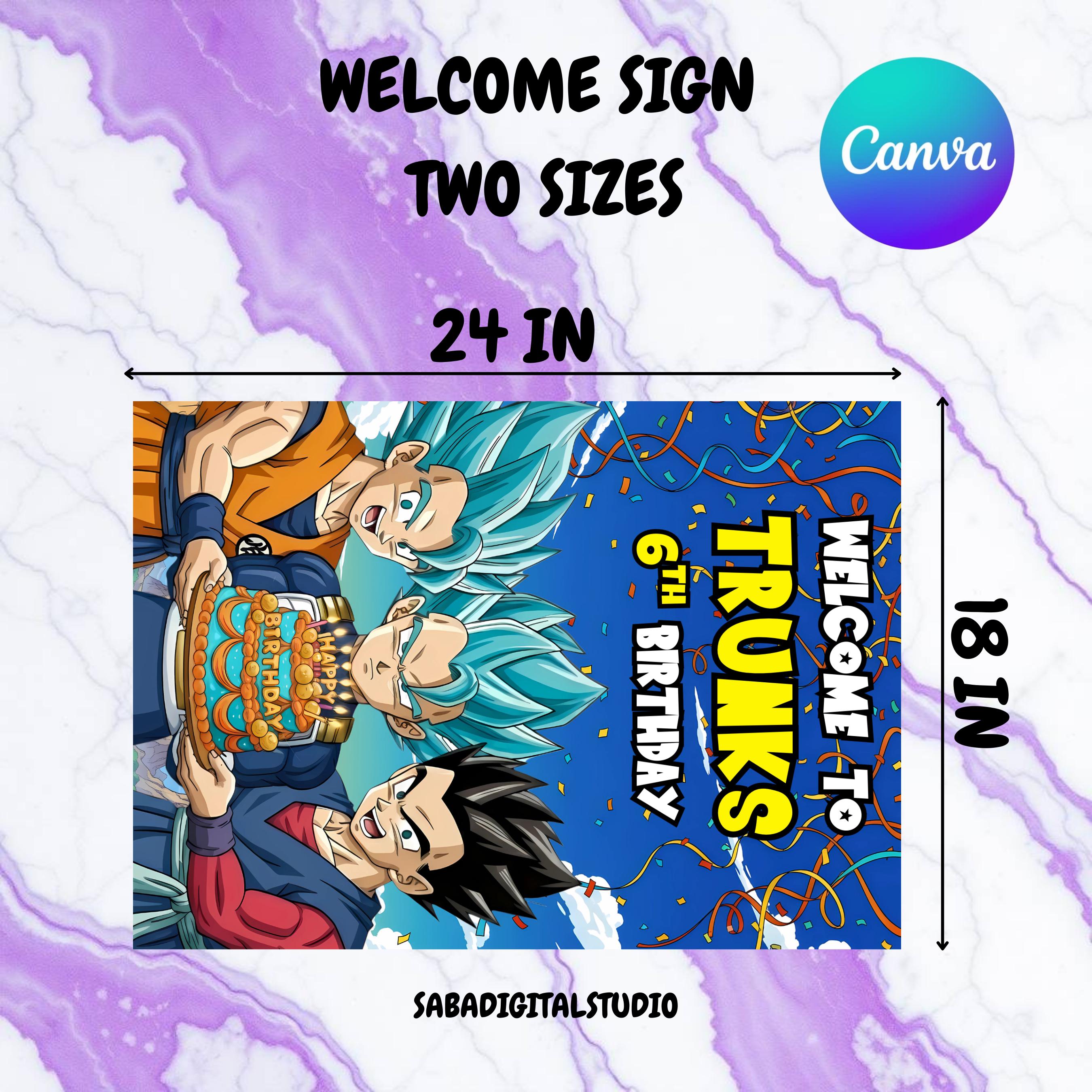 Dragon Ball Welcome Sign, Dragon Ball Girl Boy Birthday Decor ...