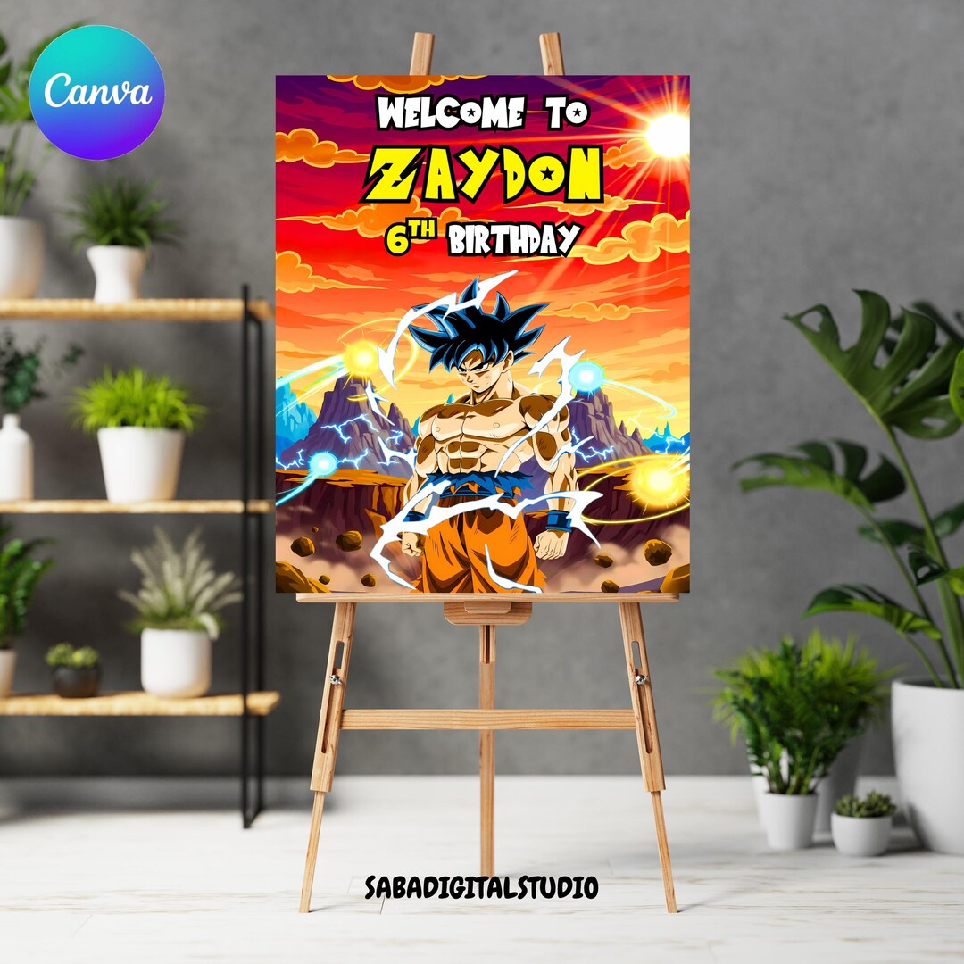 Dragon Ball Welcome Sign, Dragon Ball Girl Boy Birthday Decor ...