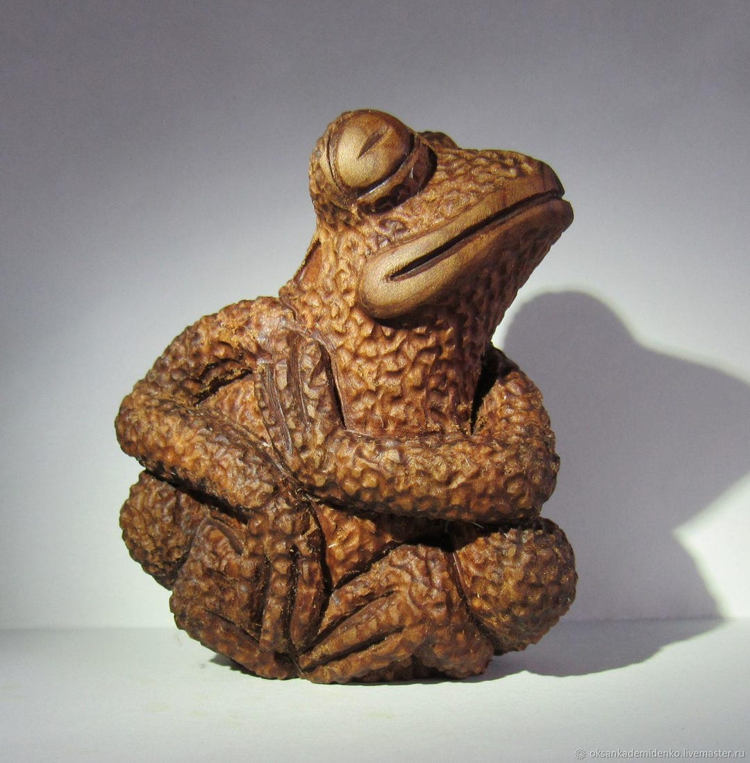 Carved Figurine "wooden Toad" - Etsy