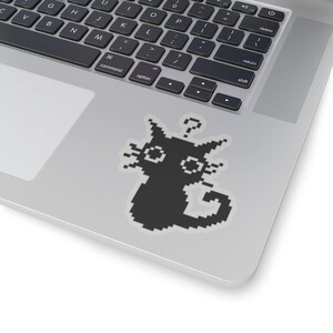 Cute Pixelated Cat Sticker (?) | Aesthetic Laptop Decor, Hand Drawn ...