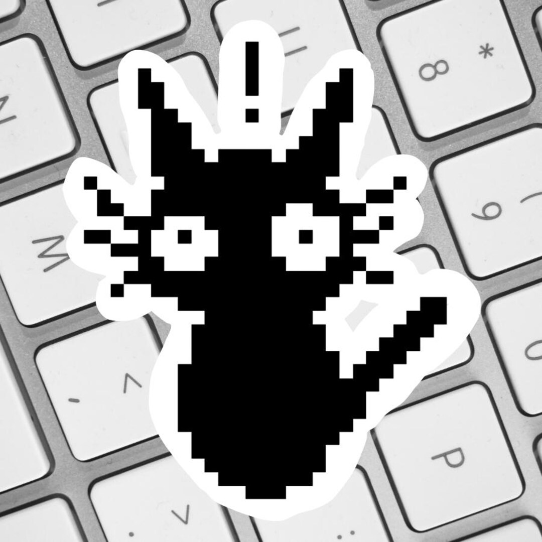 Cute Pixelated Cat Sticker (!) | Aesthetic Laptop Decor, Hand Drawn ...