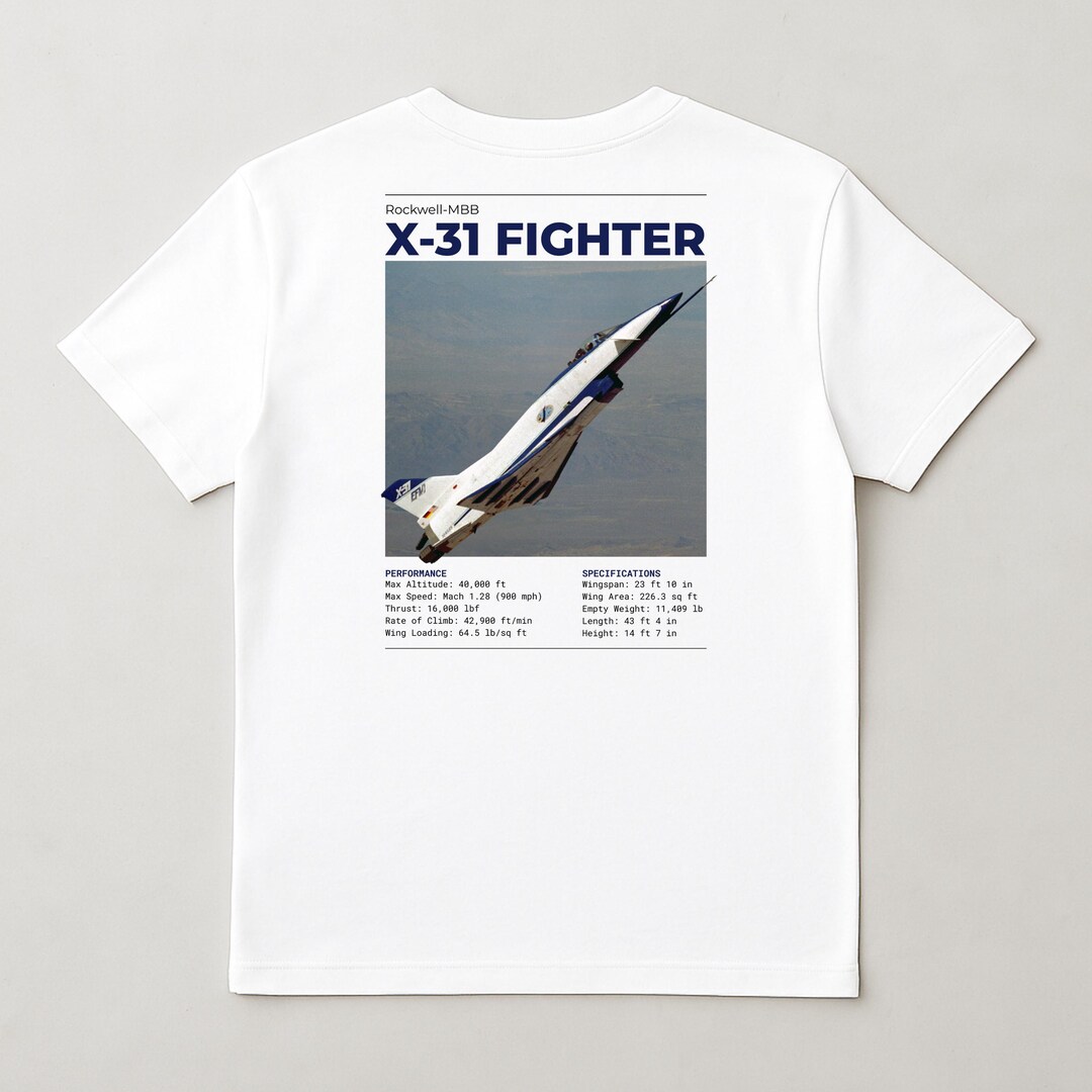 X‑31 Fighter Prototype Aviation T‑shirt, Experimental Jet Aviation Tee ...