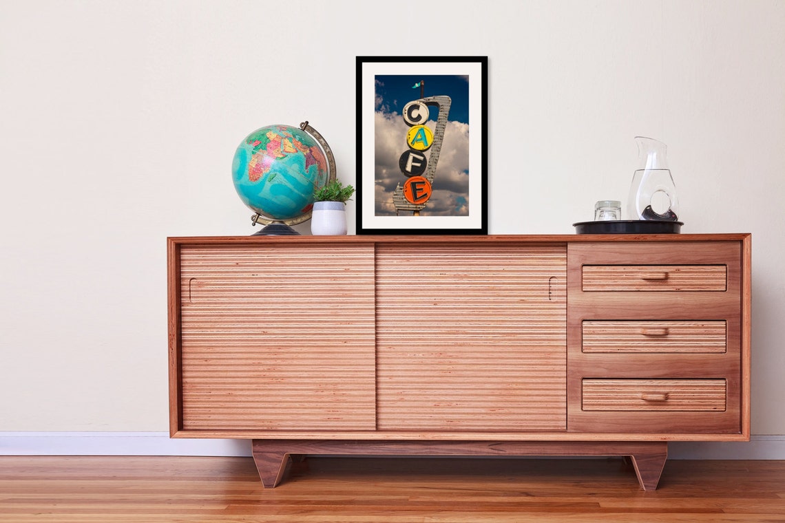 Mid Century Neon Sign Print Cafe Sign 50s Kitchen Decor | Etsy