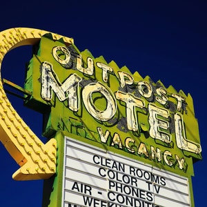 Outpost Motel Sign Print Neon Sign Art Western Decor Retro | Etsy