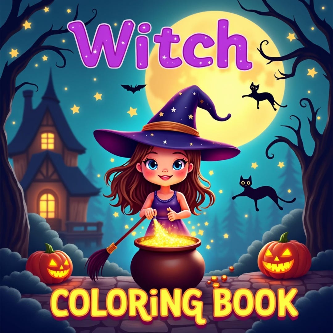 Witch Coloring Book: Gothic Halloween Fantasy Art (50 Pages) (PDF ...