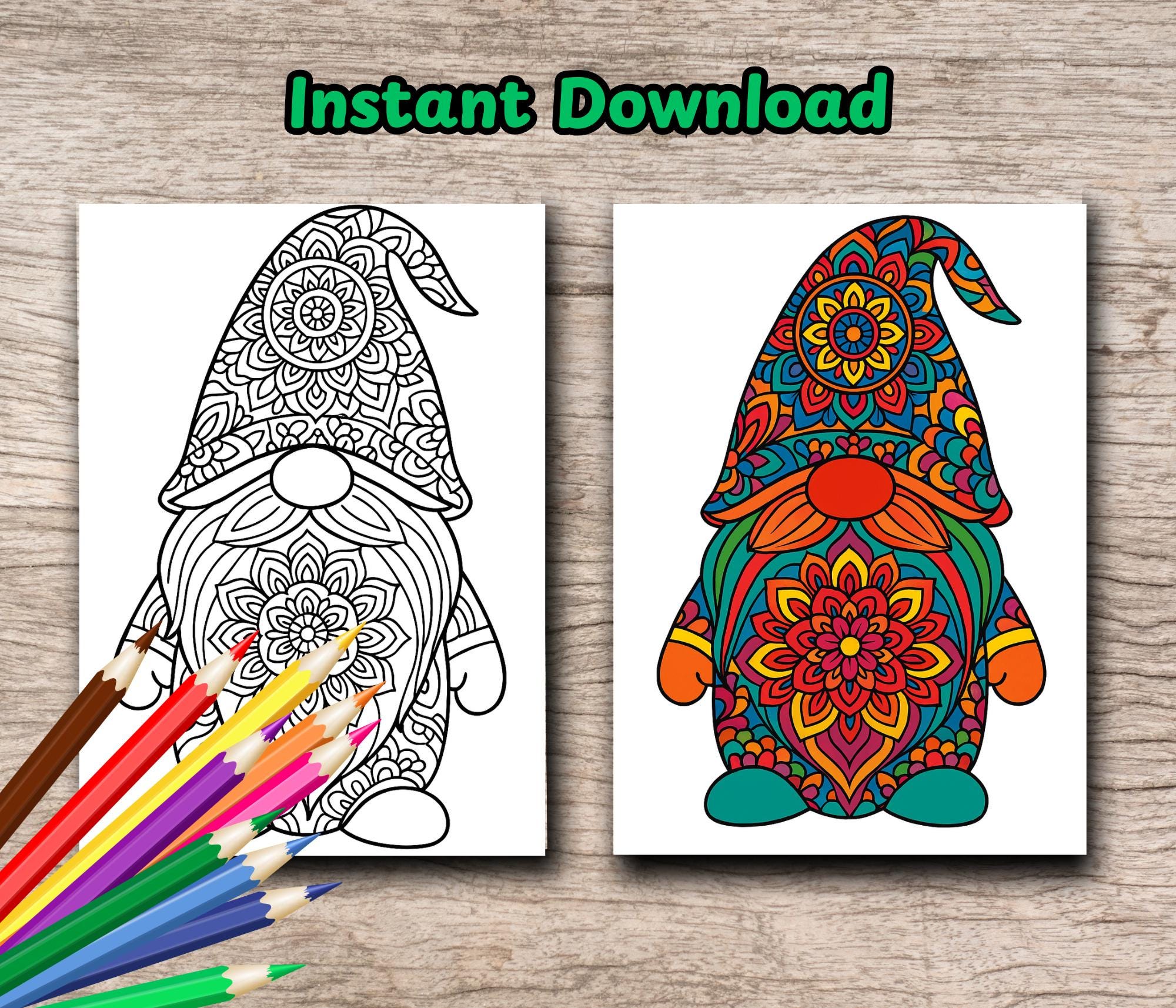 40 Mandala Christmas Coloring Pages Bundle Cute Detailed and Easy ...