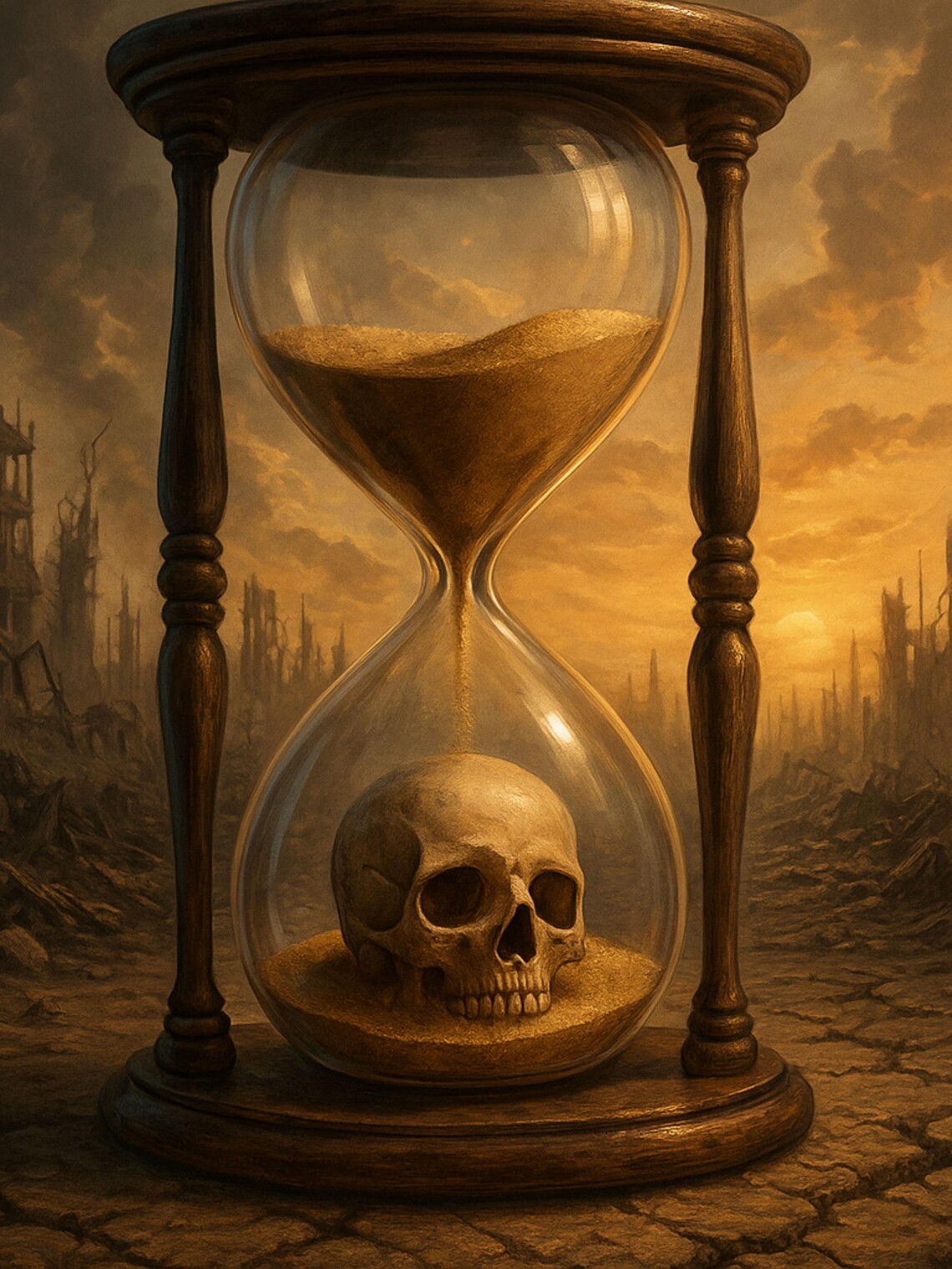 Skull in Hourglass Printable Wall Art- Dark Gothic Symbolism Instant ...