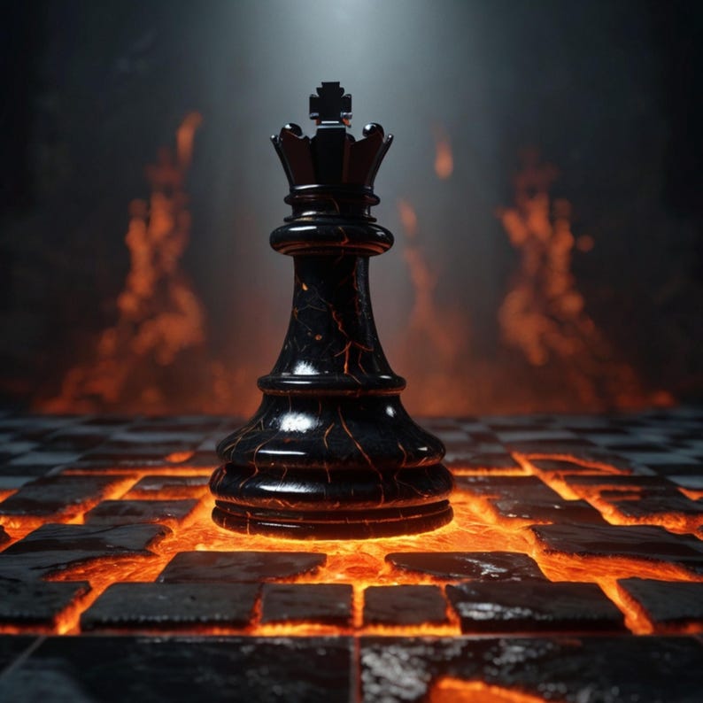 Dark Lava King Chess Art Set – 3 Printable Fantasy Chess Pieces ...