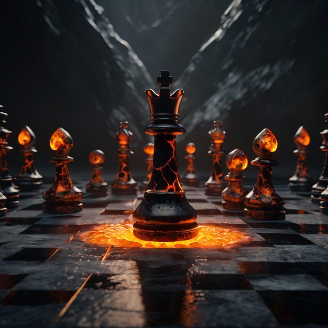 Dark Lava King Chess Art – Set of 3 Cinematic Fantasy Wall Prints ...