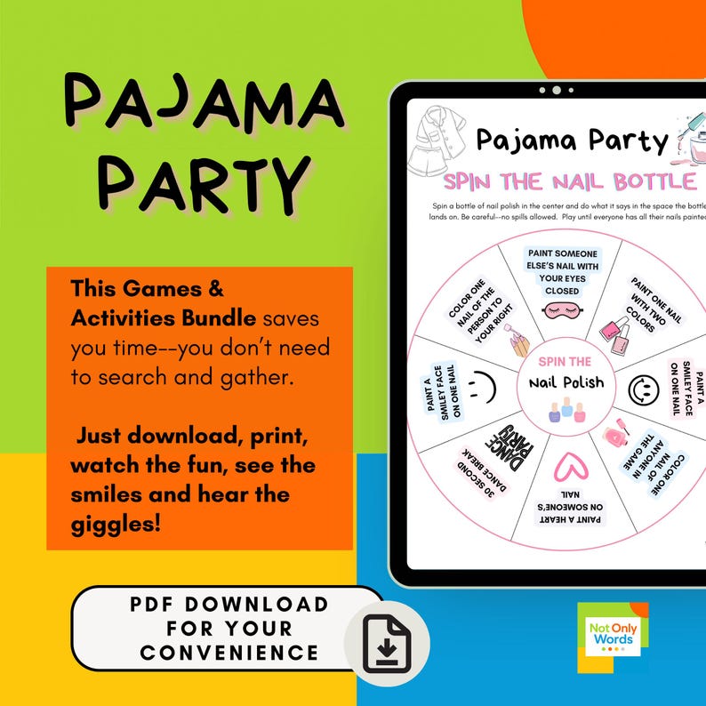 Pajama Party Games & Activities Bundle: Printable Sleepover Fun (PDF ...