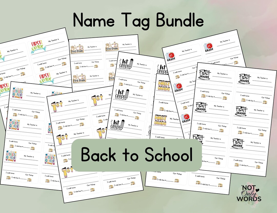 First Grade | Printable Name Tags | Student Identification | Name Tag ...