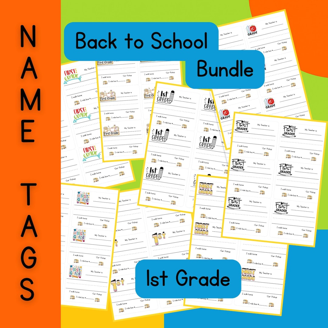 First Grade Student Name Tags: Classroom Identification (digital ...