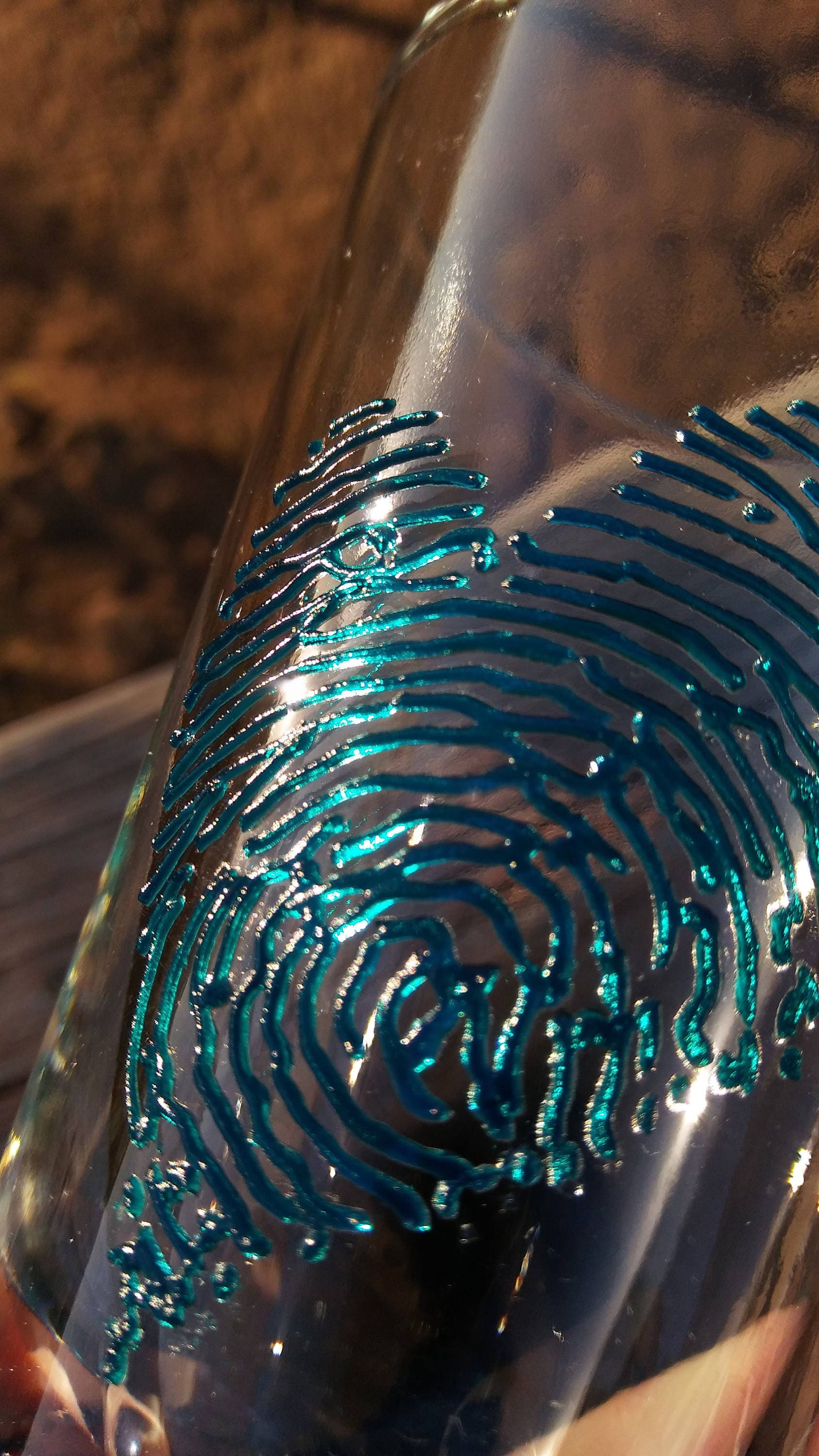 3D Fingerprint Shot Glass Set Large 2 Blue Fingerprints | Etsy