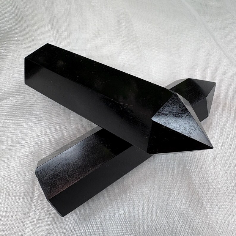 Obsidian Crystal Tower: Root Chakra Obelisk Wand, Reiki Healing - Etsy