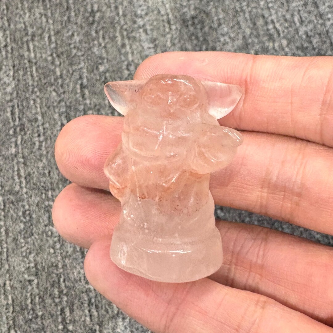 Quartz Crystal Yoda, Hand Carved Healing Stone Decor, 2'' - Etsy