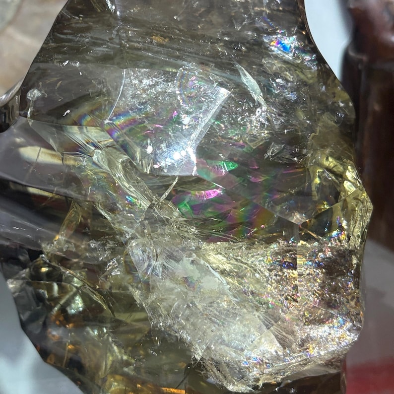 Smoky Citrine Rainbow Flame Carving, Large Polished Crystal Torch ...