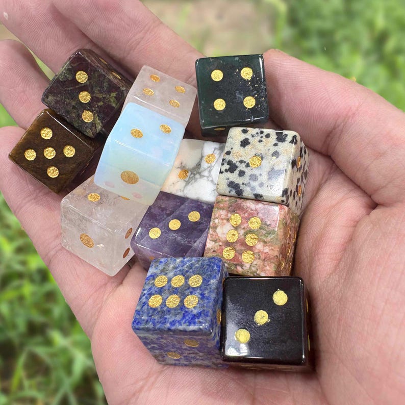 Hand-carved Crystal D6 Dice: Polished Energy Stone, Spiritual Decor - Etsy