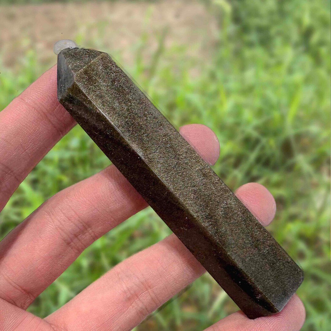 Natural Gold Sheen Obsidian Tower Polished Crystal Point | Protection ...