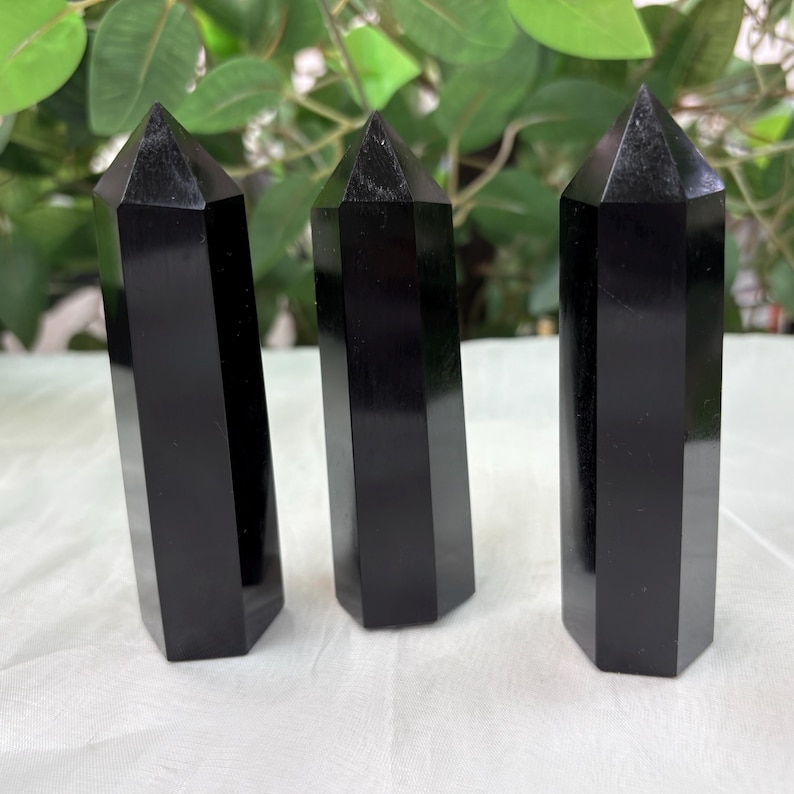 Obsidian Crystal Tower: Root Chakra Obelisk Wand, Reiki Healing - Etsy