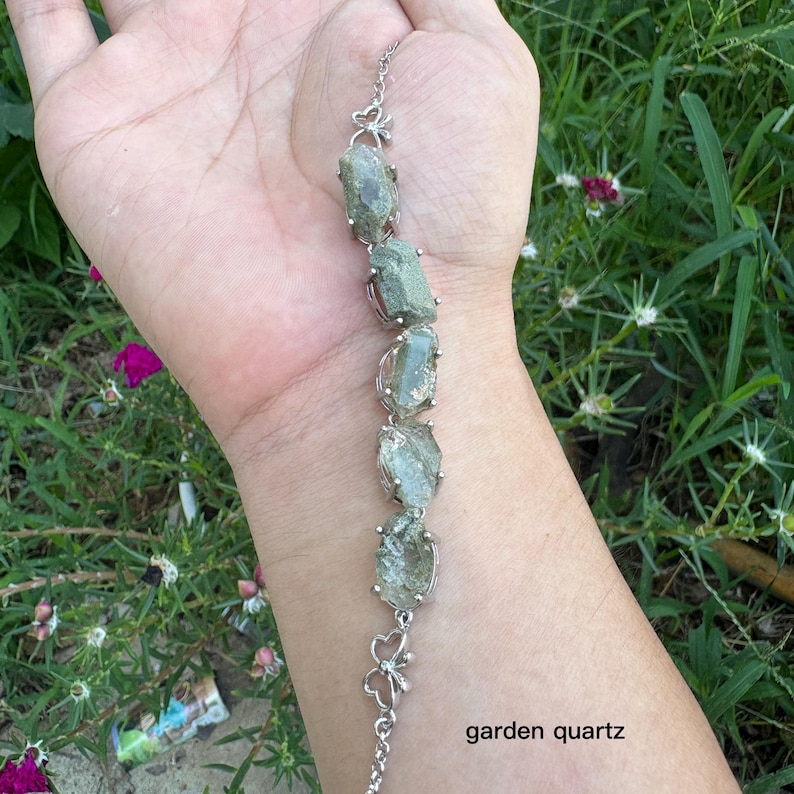 925 Silver Raw Stone Bracelet | Healing Gemstone Jewelry & Zodiac Gift ...