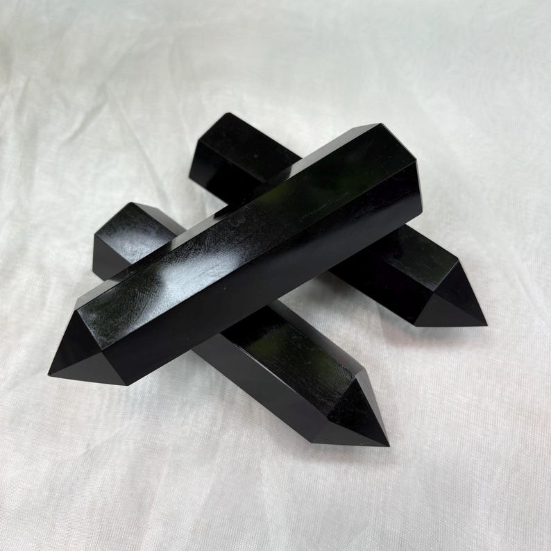 Obsidian Crystal Tower: Root Chakra Obelisk Wand, Reiki Healing - Etsy