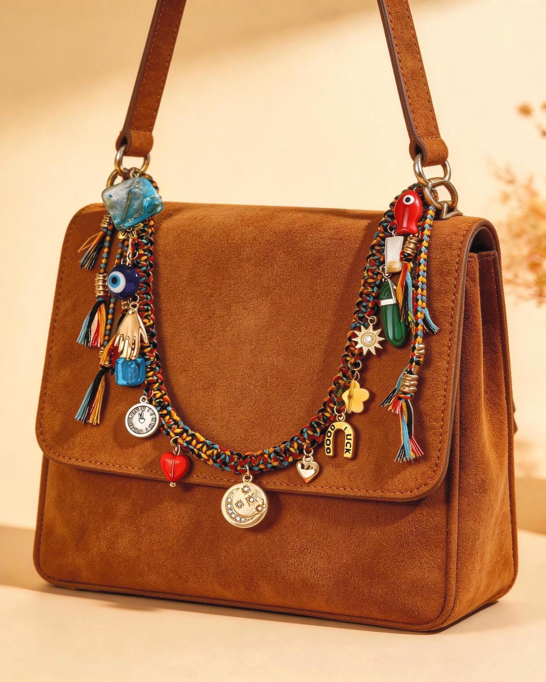 Boho Charm Bag Chain Strap, Layered Charm Purse Strap, Colorful ...