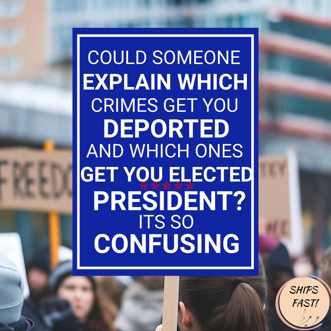 Which Crimes Get You Deported Political Protest Sign, Anti Trump Sign ...