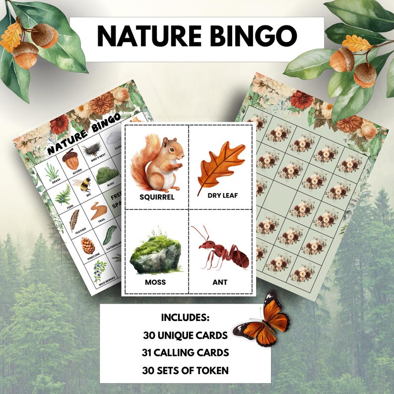 Nature Bingo Game for Kids, Forest Scavenger Hunt (printable) - Etsy