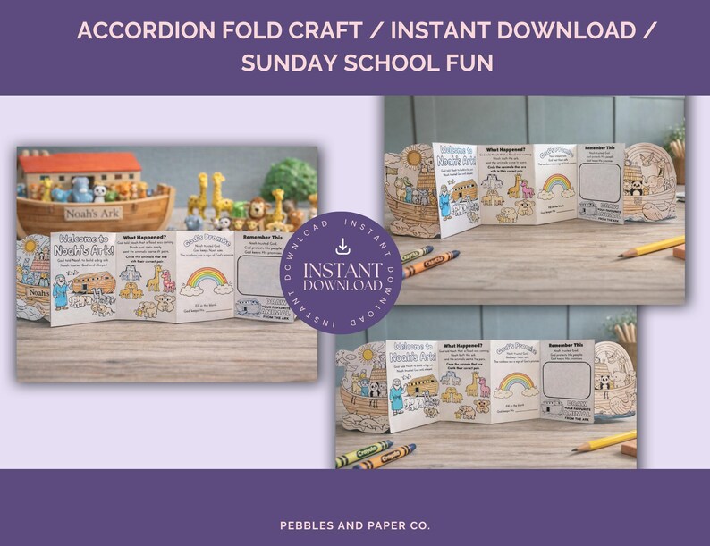 Noah’s Ark Accordion Craft Printable, Bible Story Activity for Kids ...