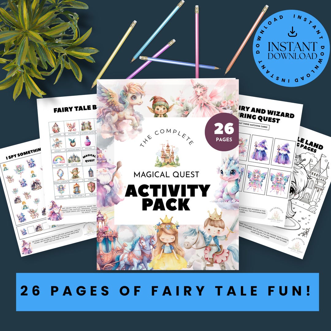 Fairy Tale Activity Pack, Kids Printable Games (digital Download ...